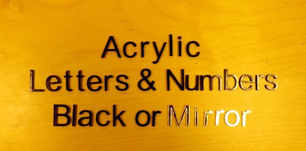 Acrylic Letters & Numbers Black or Mirror Choice of 6 sizes and 10 ...