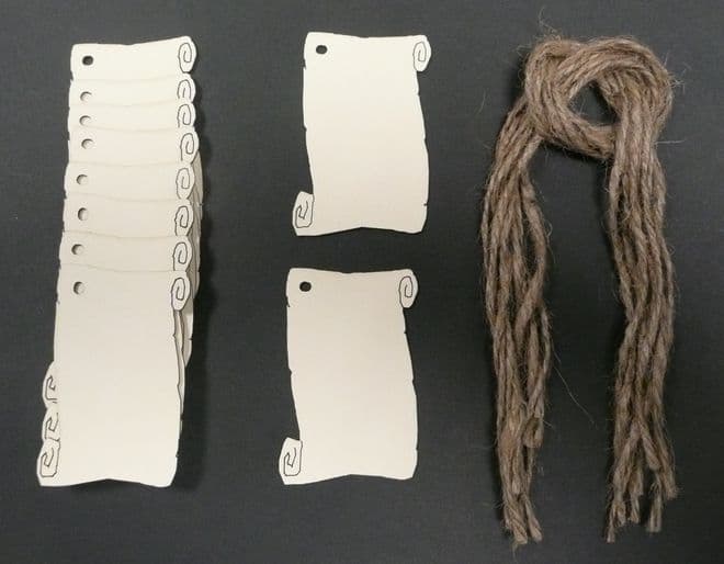 Old Scroll Gift Tags / Price Tags 65mm Pack of 10