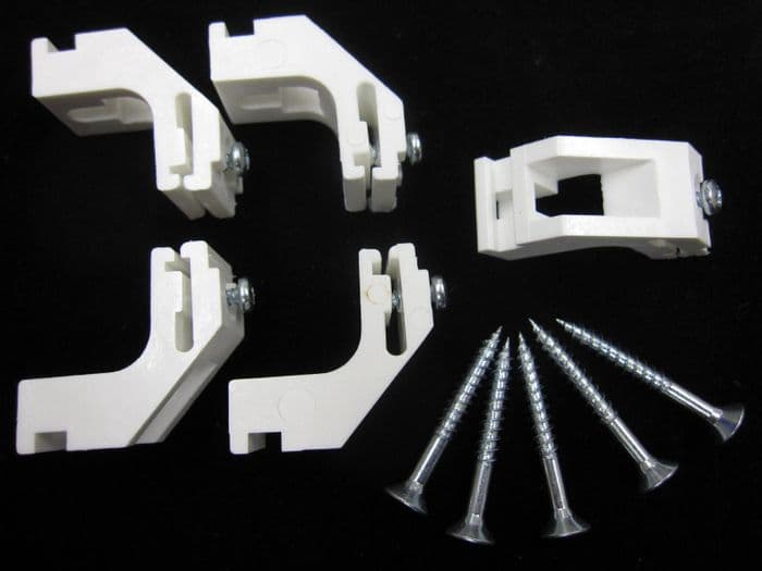 5 HARRISON DRAPE CURTAIN TRACK BRACKETS White silver drape rail ...