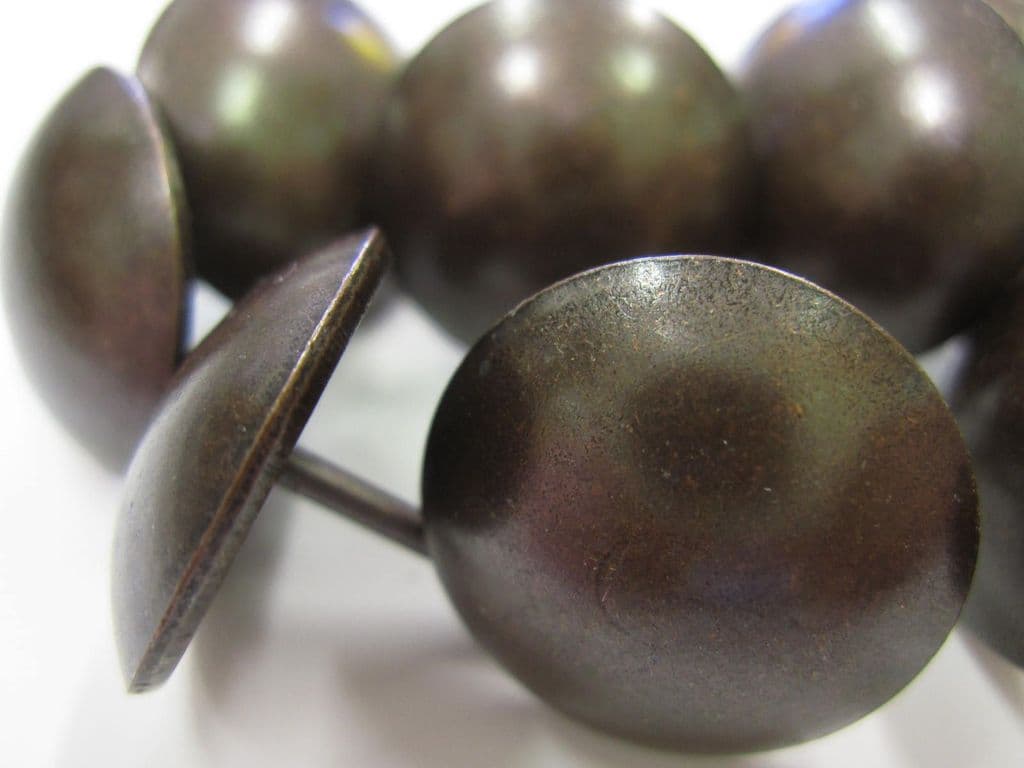 50 LARGE 19mm ANTIQUE BRASS UPHOLSTERY NAILS NON RUST