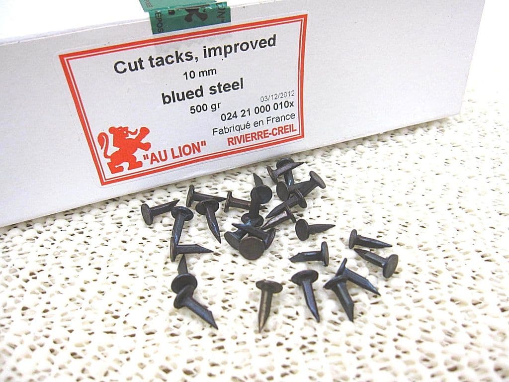 500g box of Upholstery tacks 10mm - 1000 approx blue steel improved cut ...