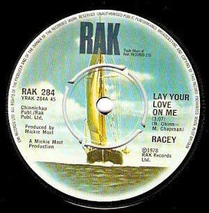 Racey Lay Your Love On Me Vinyl 7 Inch | Planet Earth Records