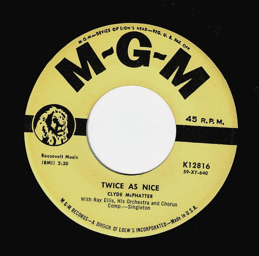 CLYDE McPHATTER Twice As Nice Vinyl Record 7 Inch US MGM 1959