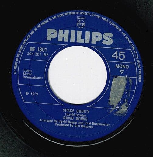 DAVID BOWIE Space Oddity Vinyl Record 7 Inch Philips 1969