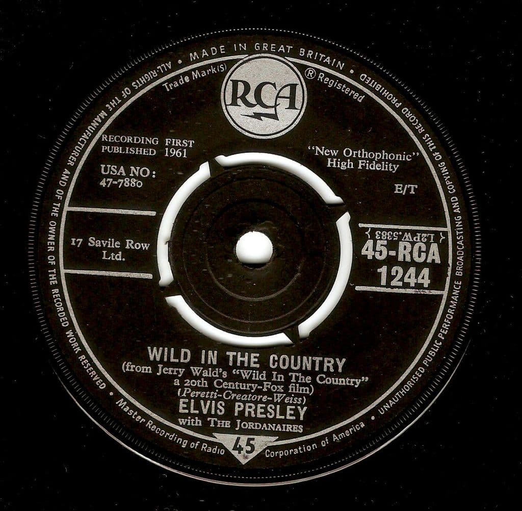 ELVIS PRESLEY Wild In The Country Vinyl Record 7 Inch RCA 1961
