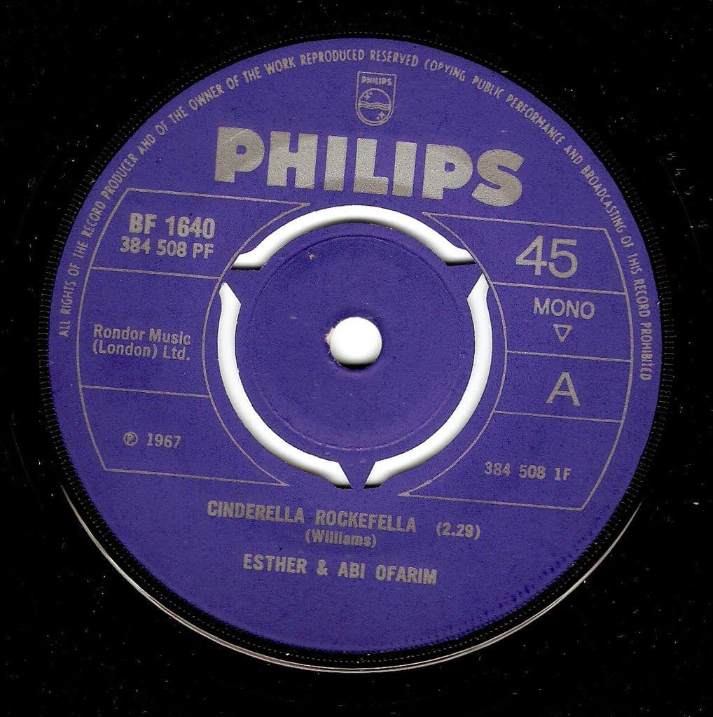 ESTHER AND ABI OFARIM Cinderella Rockefella Vinyl Record 7 Inch Philips ...