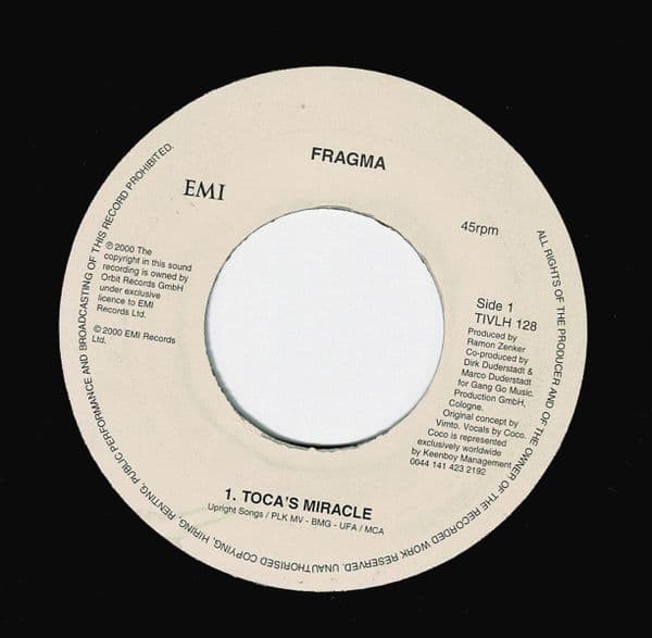 FRAGMA Toca s Miracle Vinyl Record 7 Inch EMI 2000