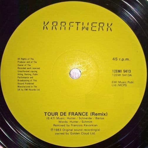 KRAFTWERK Tour De France Remix Vinyl Record 12 Inch EMI 1984