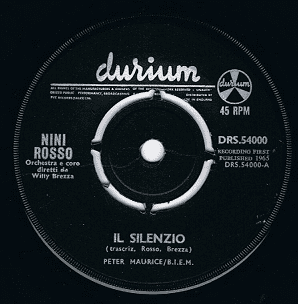NINI ROSSO Il Silenzio 7" Single Vinyl Record 45rpm Durium 1965