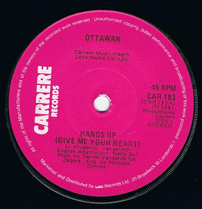 Ottawan Hands Up Vinyl 7 Inch | Planet Earth Records