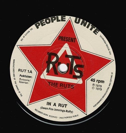 THE RUTS In A Rut Vinyl Record 7 Inch People Unite 1979