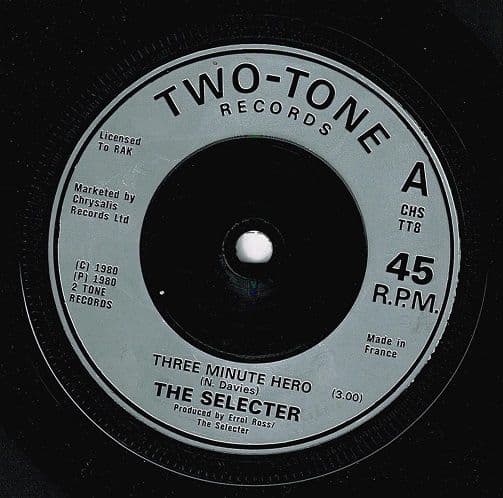 THE SELECTER Three Minute Hero Vinyl Record 7 Inch French 2 Tone 1980