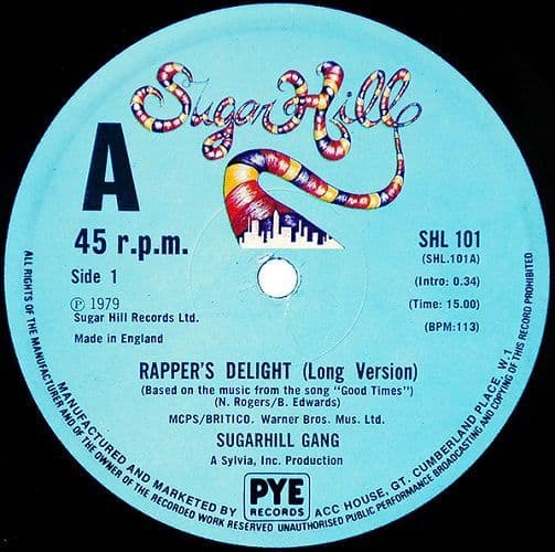 THE SUGARHILL GANG Rapper s Delight Vinyl Record 12 Inch Sugar Hill 1979