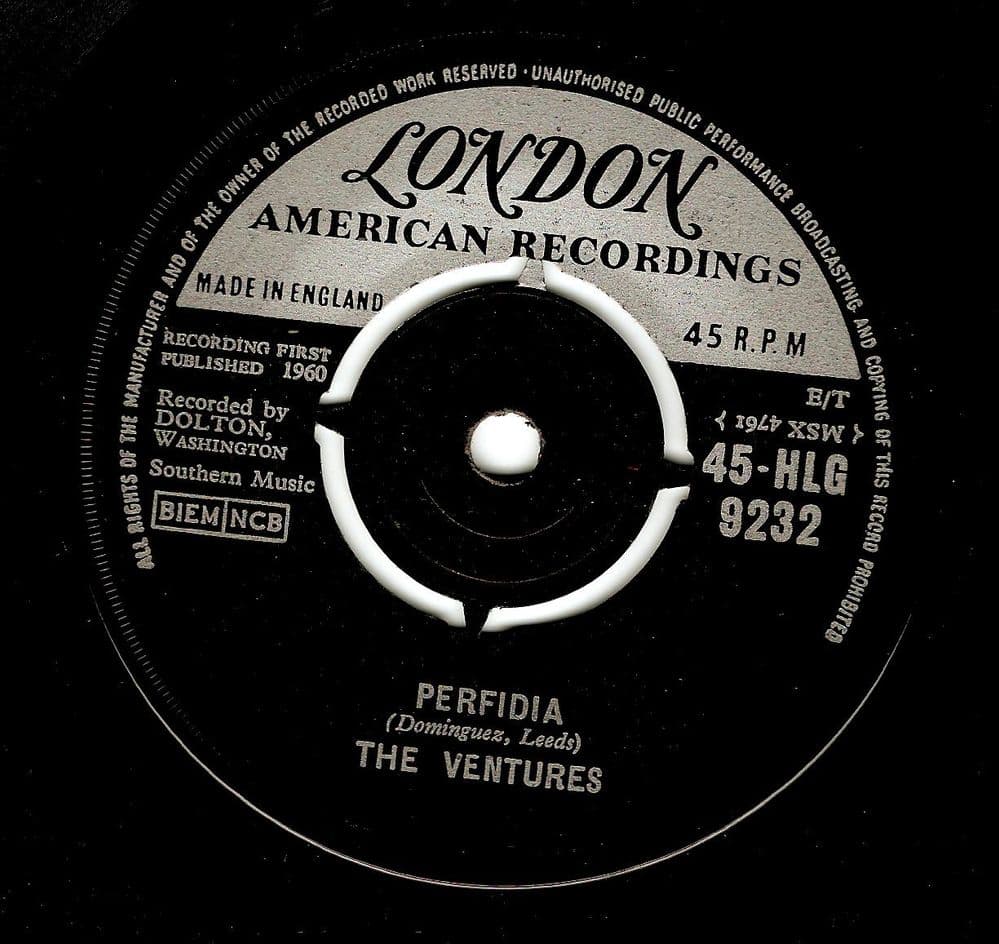 THE VENTURES Perfidia Vinyl Record 7 Inch London 1960