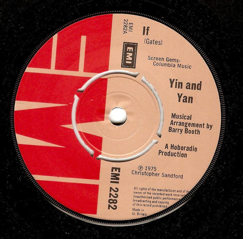 YIN AND YAN If Vinyl Record 7 Inch EMI 1975