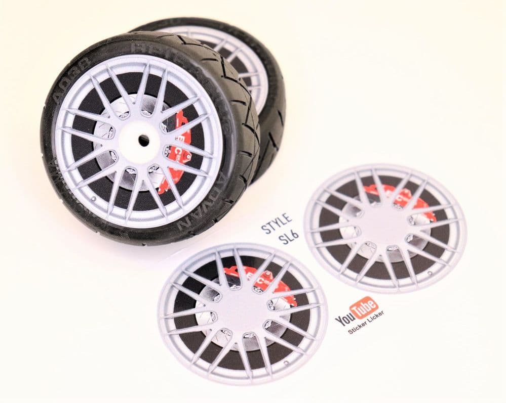 4pcs Realistic Alloy Wheel design stickers to fit Revlite etc 1/10 RC ...