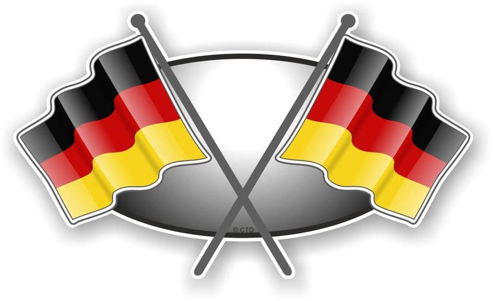 Crossed Flags Design with German Germany Flag Vinyl Car Sticker Decal ...