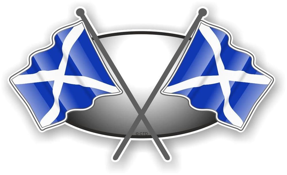 Crossed Flags Design with Scotland Scottish Saltire Flag Vinyl Car ...