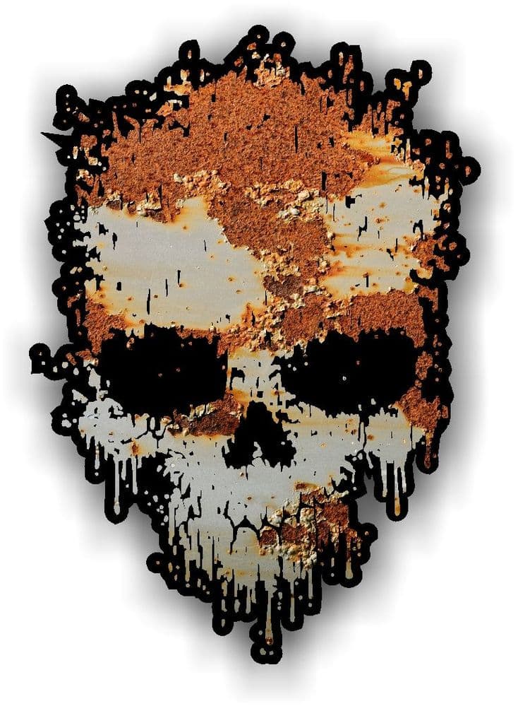 Dripping Skull With Rust external Vinyl Car Sticker 85x120mm