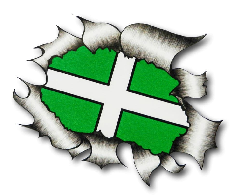 Ripped Torn Metal Design With Devon County Flag Motif External Vinyl ...