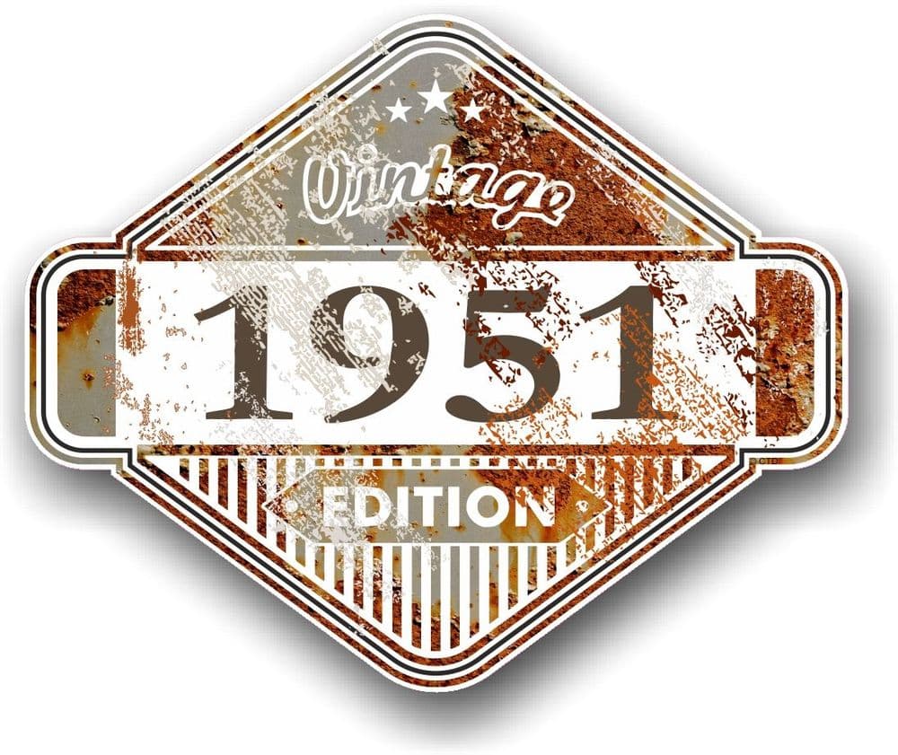 Rusty Patina Aged Vintage Edition Year 1951 Design Vinyl Car sticker ...