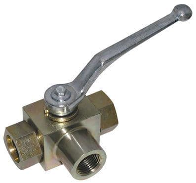 3/8 BSP 3 Way HP Ball Valve L & T Ported